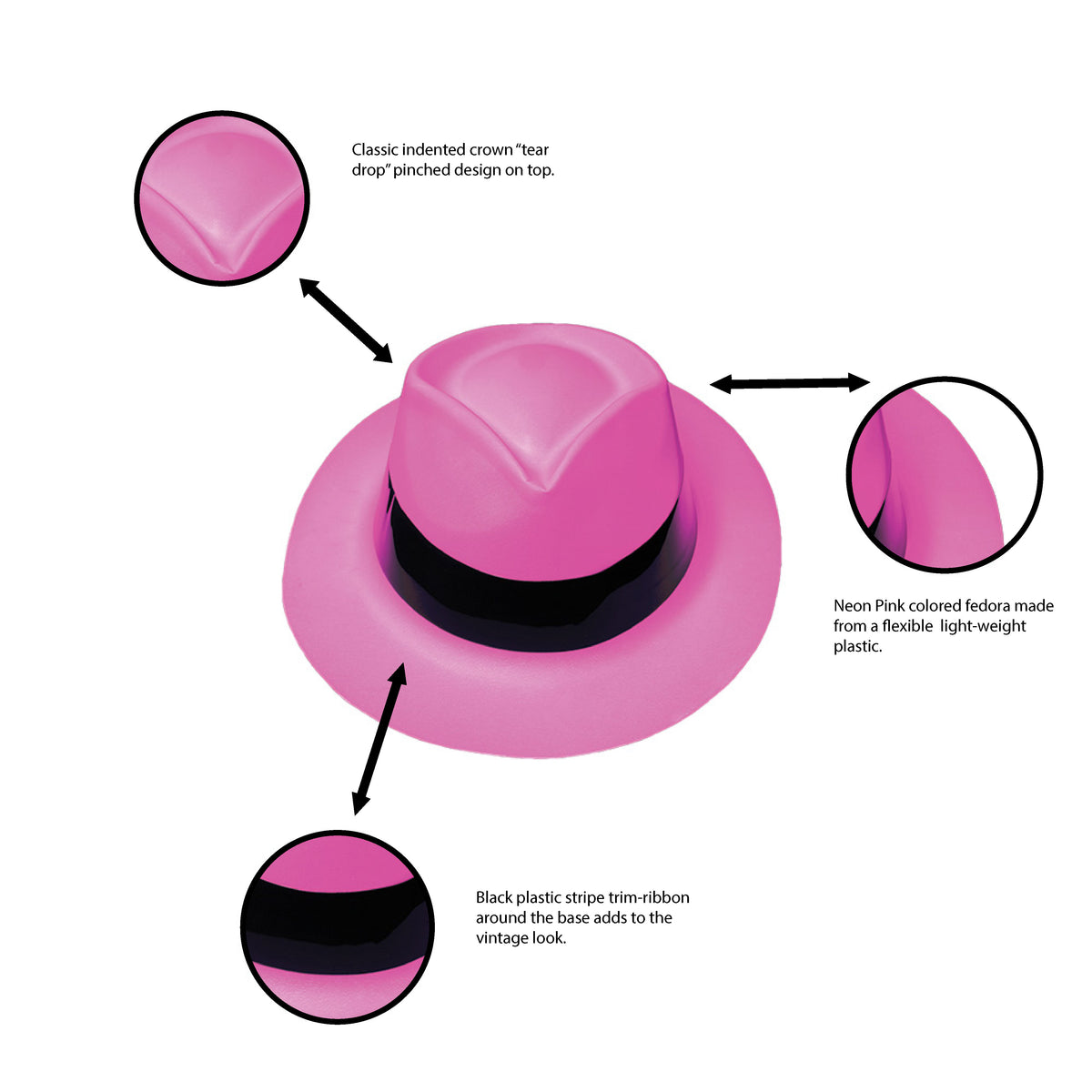 12 Pack Neon Mafia Style Gangster Fedora Dress Hats – Super Z Outlet